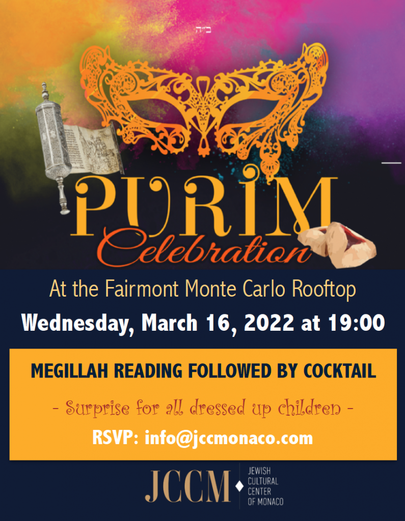 Purim - JCCM - Jewish Cultural Center of Monaco